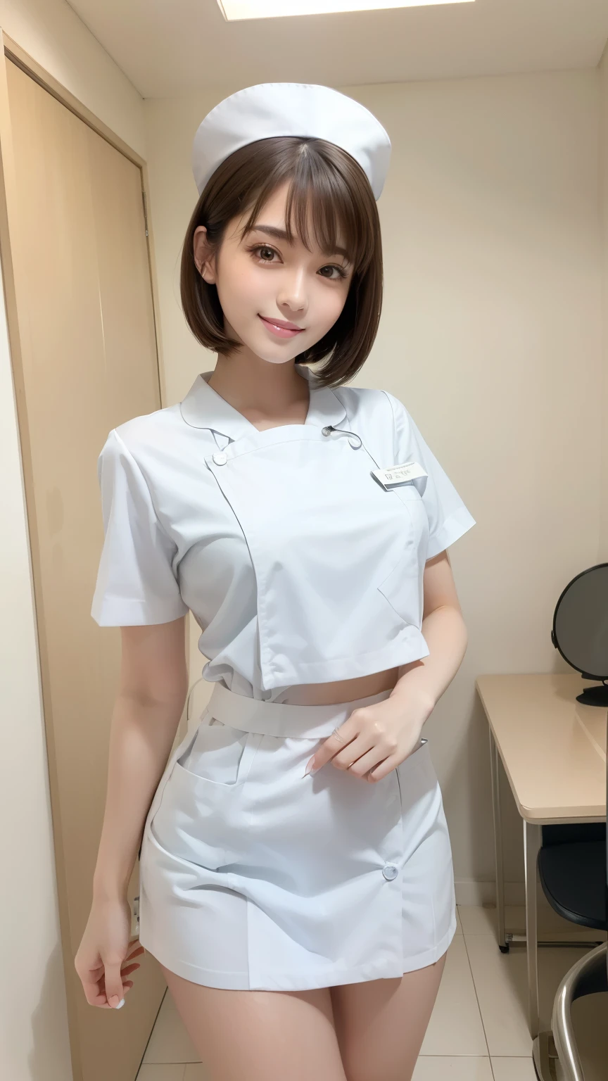 Arafed woman in a white uniform posing for a picture - SeaArt AI