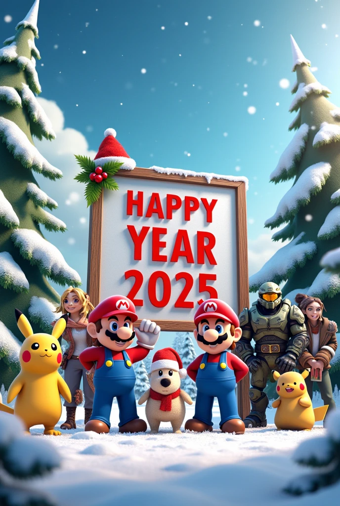 Can you create an image for me with the main characters Video game ...