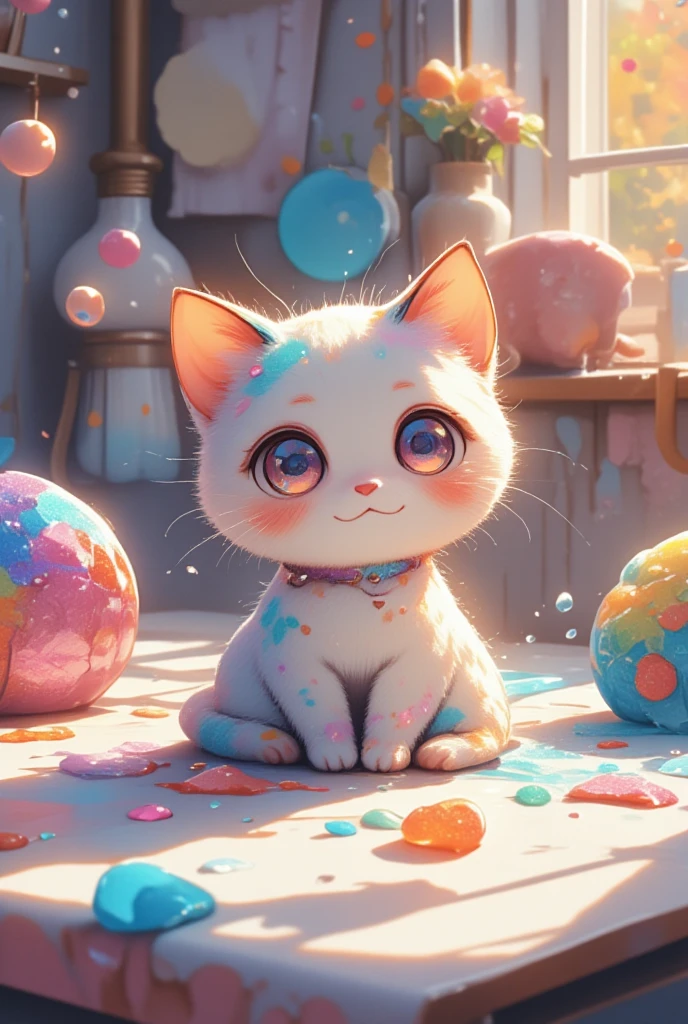 cute little character、Chibi Style、close-up zoom ,(Macro:1) photograph ...