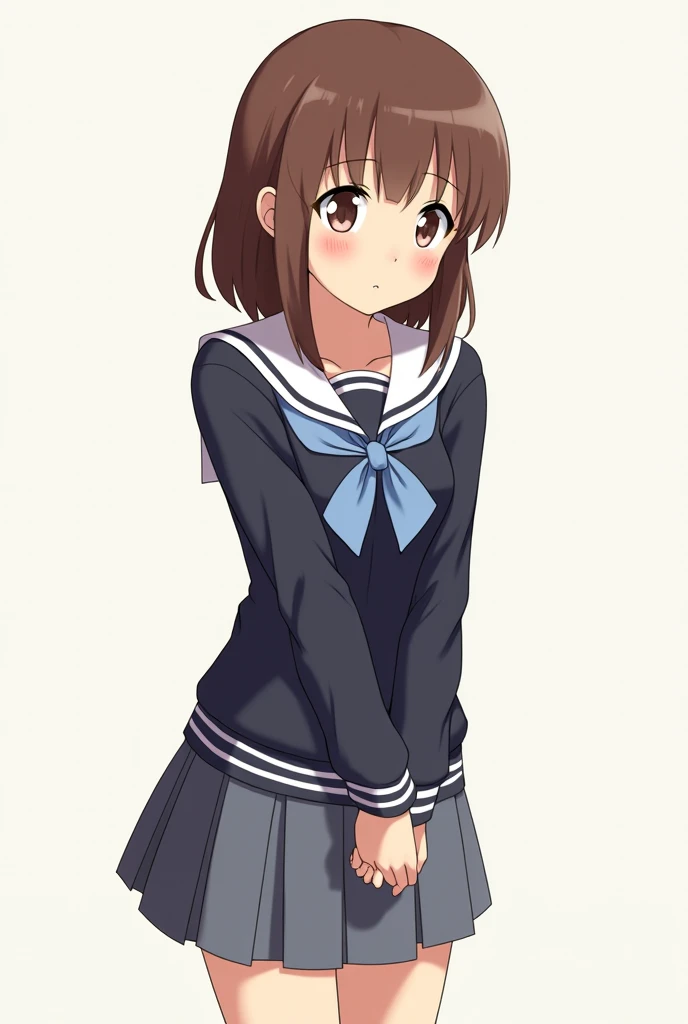 Create a character of a girl in 2d , brown teenage hair with her ...