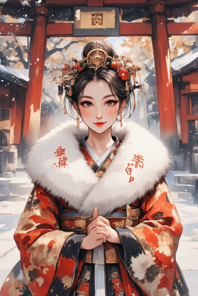 Anime, New Year's scenery, 8K quality, New Year's card, A beautiful ...