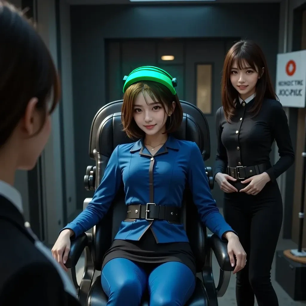 Being put on brainwashing headgear - SeaArt AI