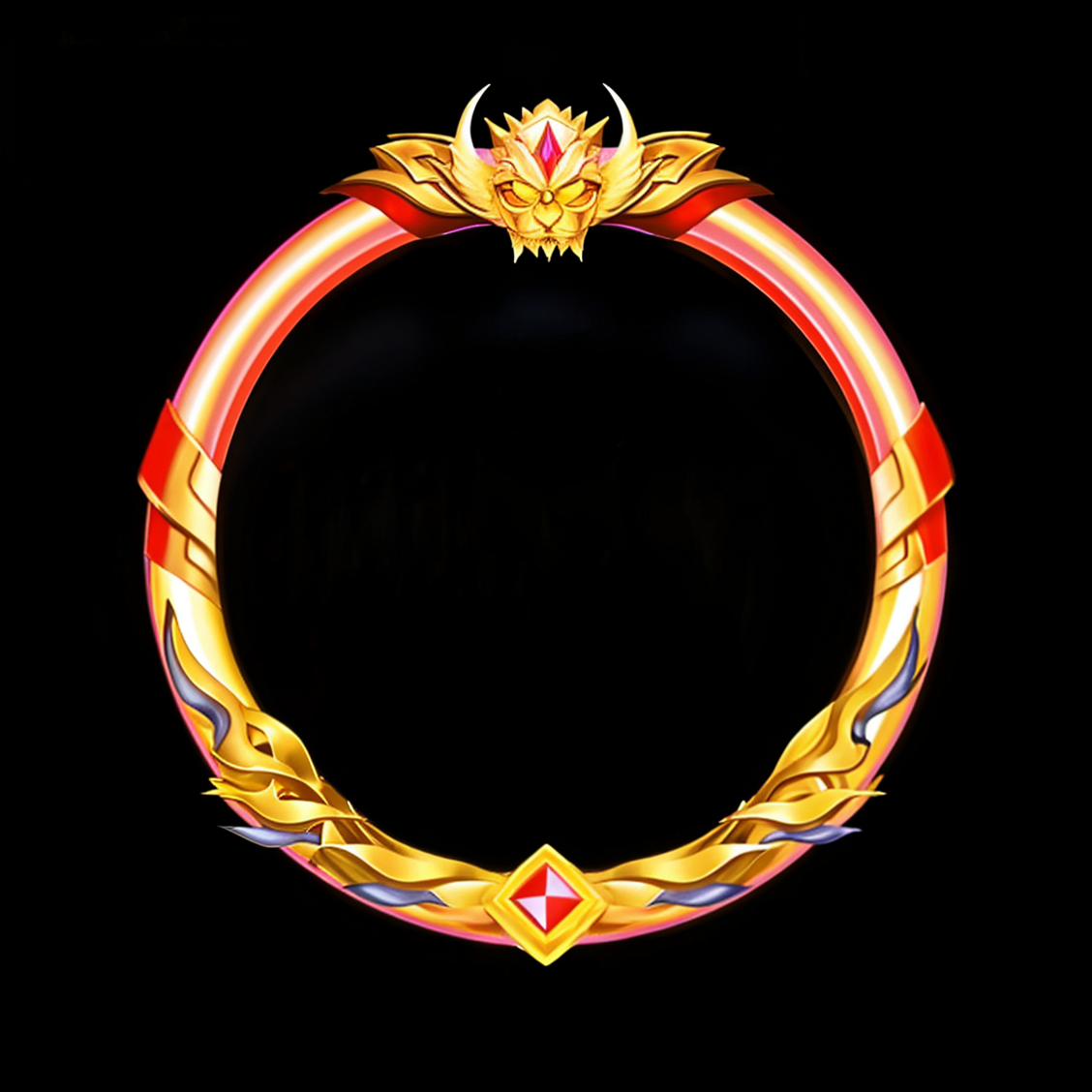 A close up of a circular frame with a dragon on it - SeaArt AI