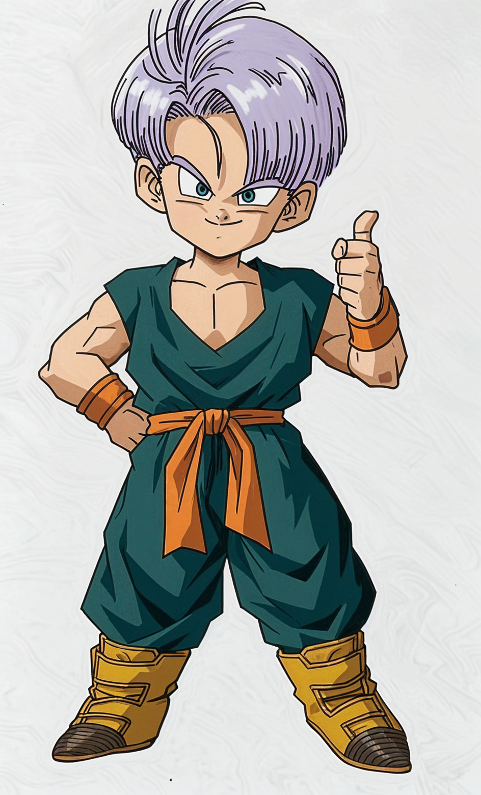 A close up of a cartoon of a young gohan with purple hair - SeaArt AI