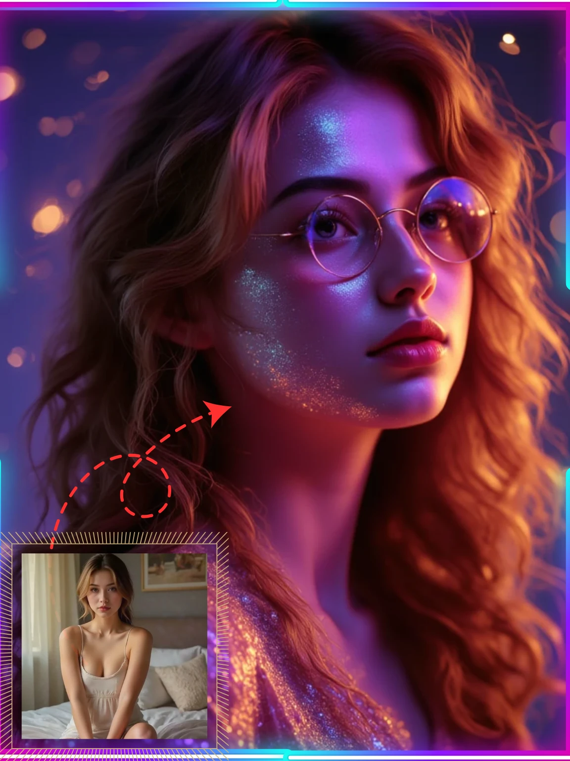 SeaArt AI | Flux Shiny Nebulae Avatar