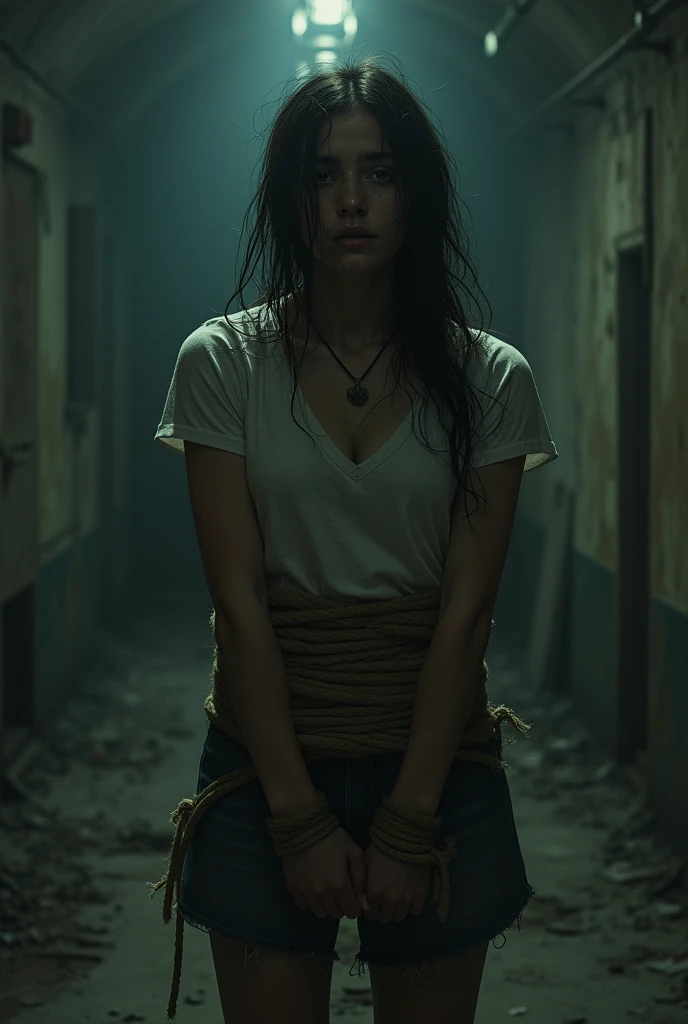 A 16-year-old girl tied up - SeaArt AI