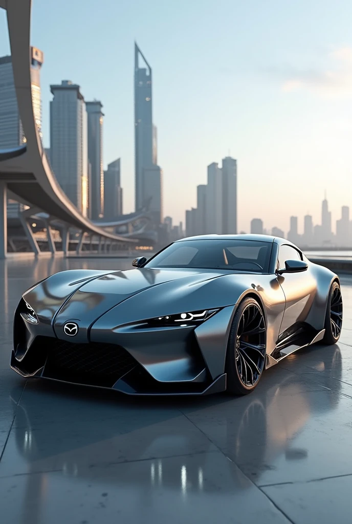 realistic photo , a futuristic version of the Mazda Miata - SeaArt AI