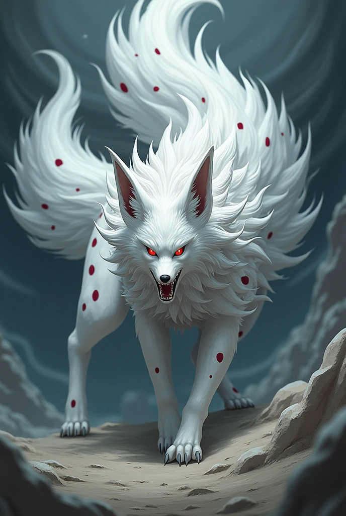 Make Kurama Kyuubi from the anime Naruto, Make Kyuubi all white - SeaArt AI