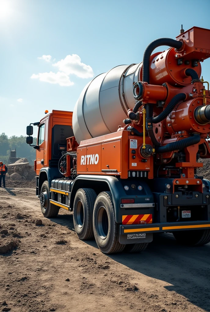 concrete pump with logo ritno - SeaArt AI