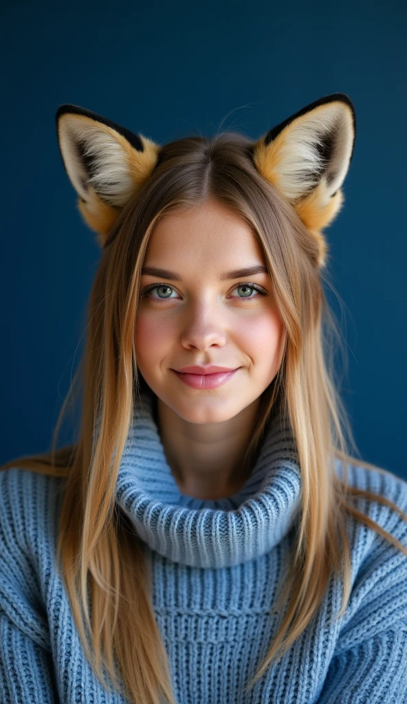 A frontal face portrait, made by professional photographer. Attention ...