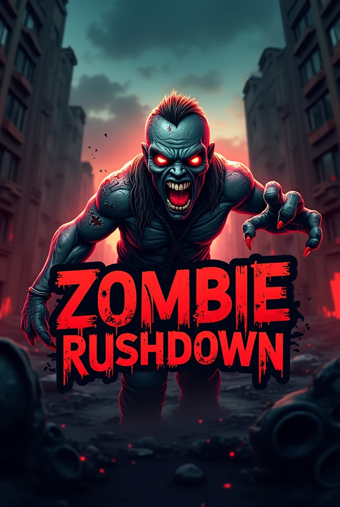 Logo of a Roblox game called: Zombie Rushdown - SeaArt AI