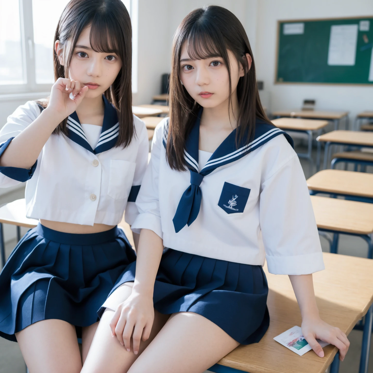 White and navy blue sailor suit cosplay for middle school students ...