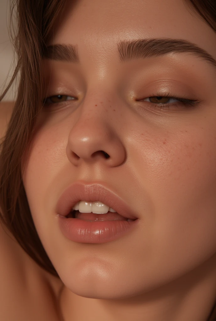 (( only a beautiful woman's nose is shown on the screen)) close - SeaArt AI
