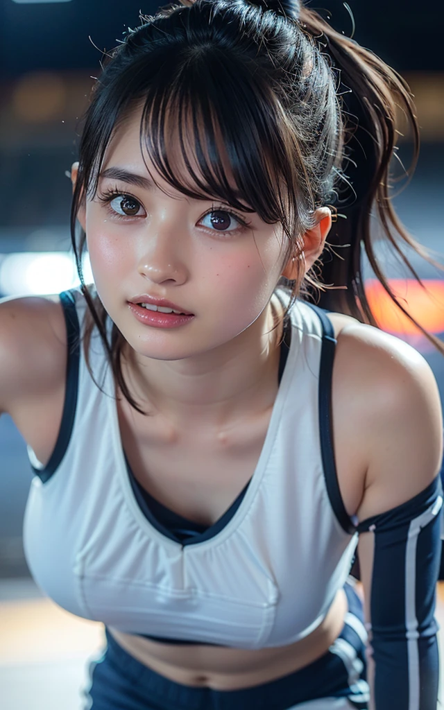 (grin widely:1.2),(young woman with stunningly small symmetrical face ...