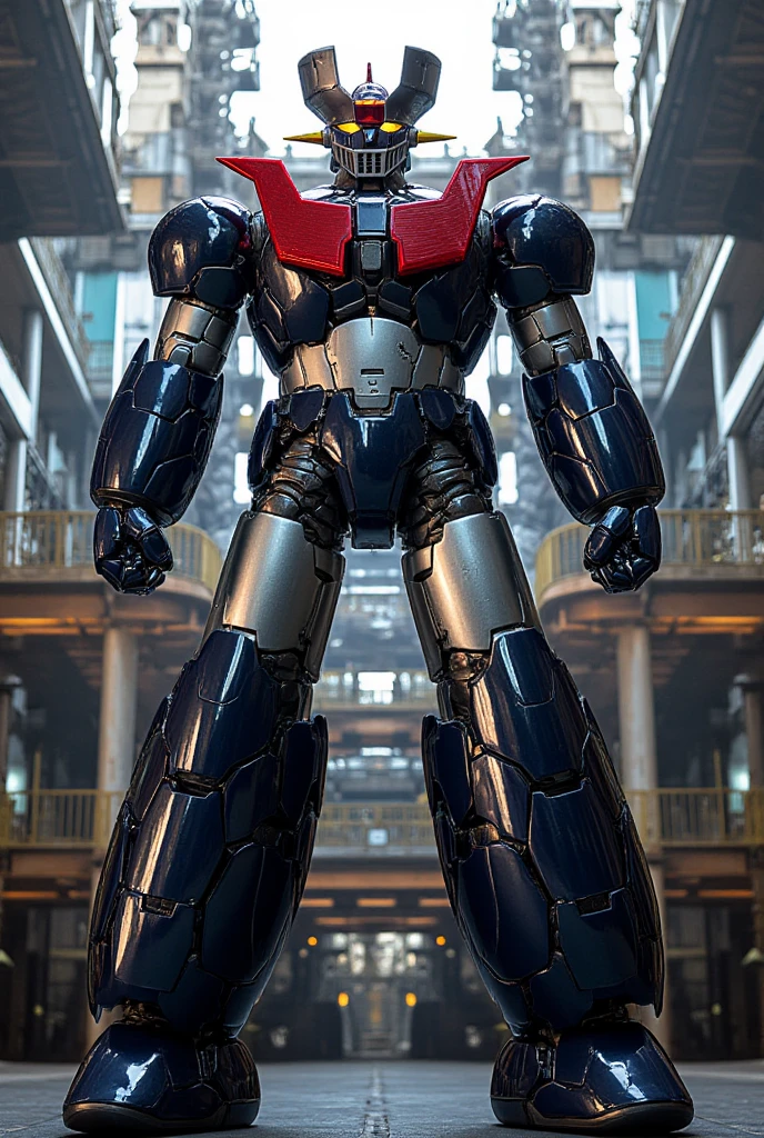 a very realistic version of the Mazinger Z ,Standing in a forward ...