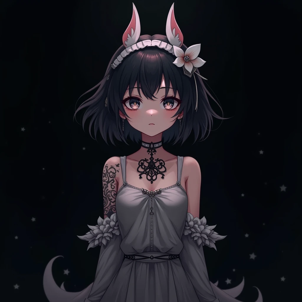 Black screen: an anime character without a tattoo with a black male ...