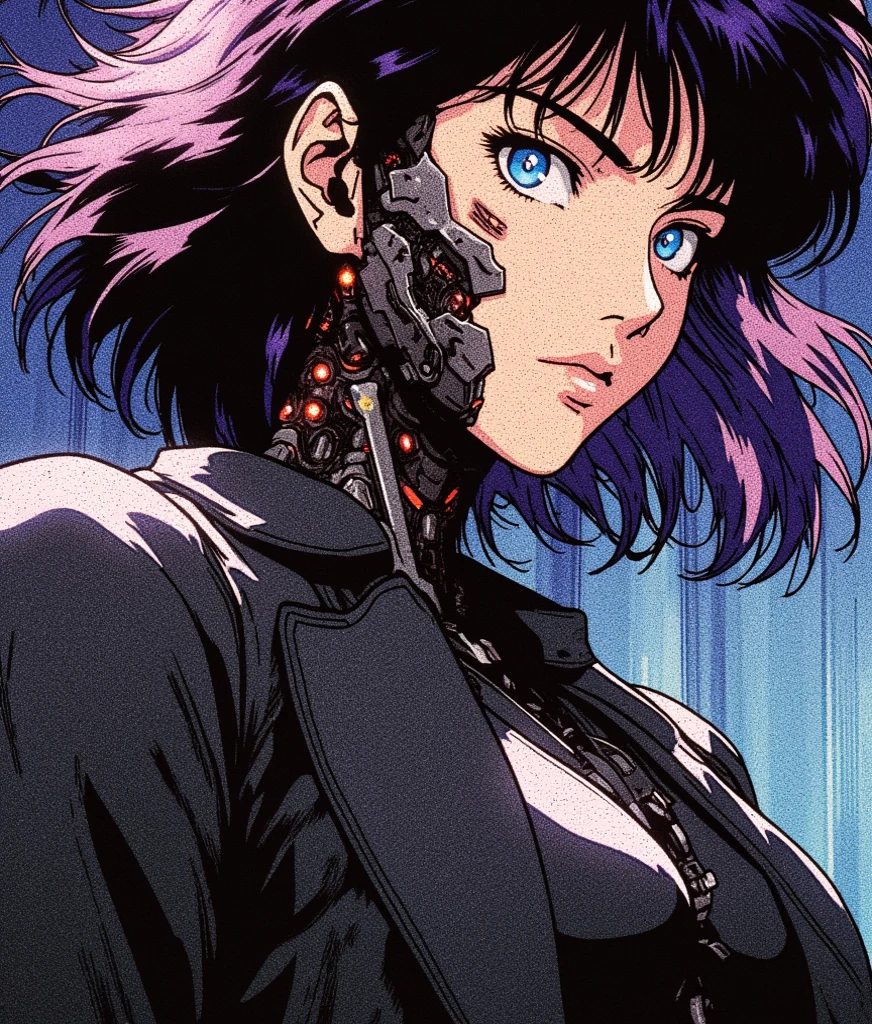 "A highly detailed, manga-style illustration of a futuristic anime ...