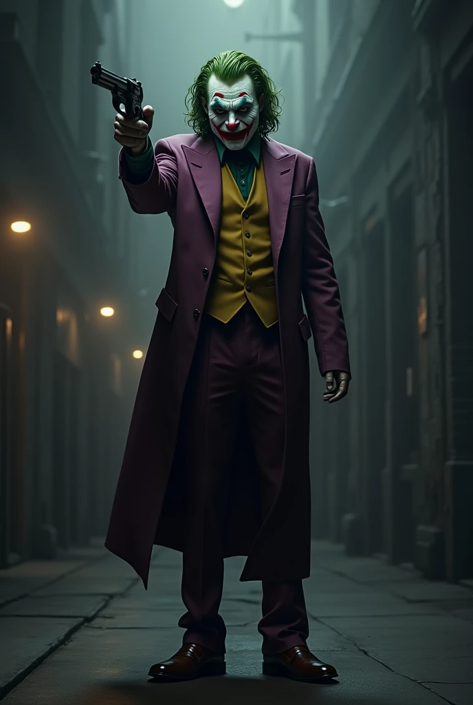 Joker con revólver en resolución 4k - SeaArt AI