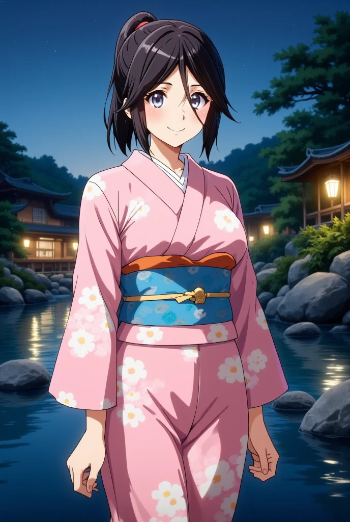 Masterpiece、 top quality、1 women、 black hair、 Ponytail、yukata - SeaArt AI