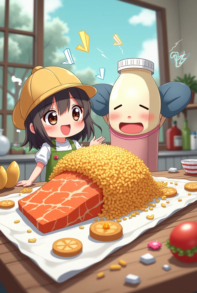 (Anime) (undercooked salmon) (fried rice) (soiled milk) (nothing but ...