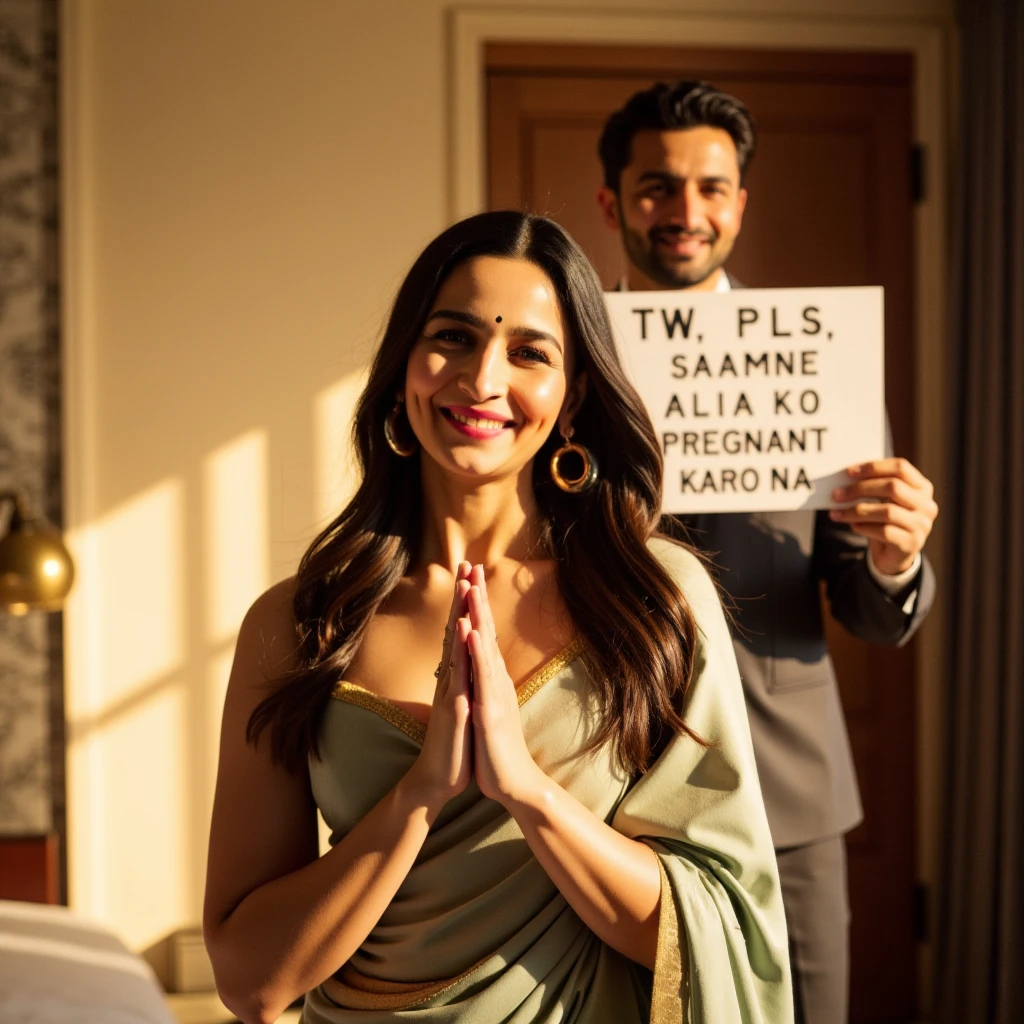 'In a luxurious Delhi house bedroom, Alia stands bathed in the morning ...