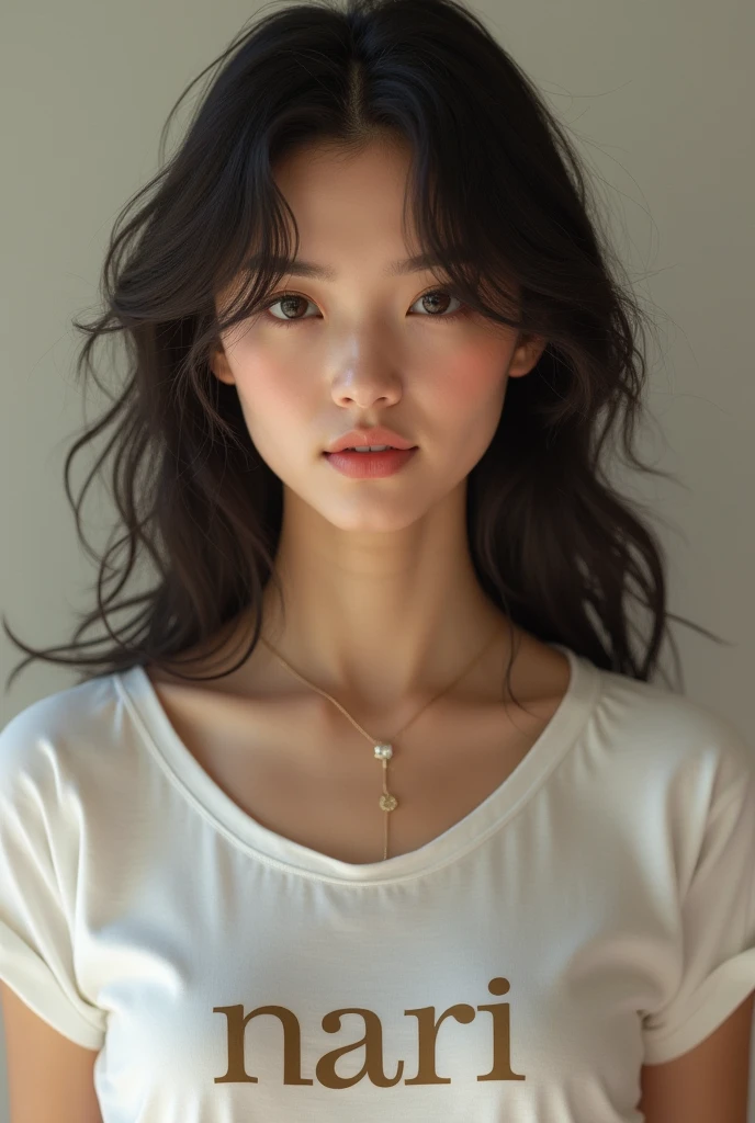 Beautiful realistic women have named on their shirt "nari" - SeaArt AI