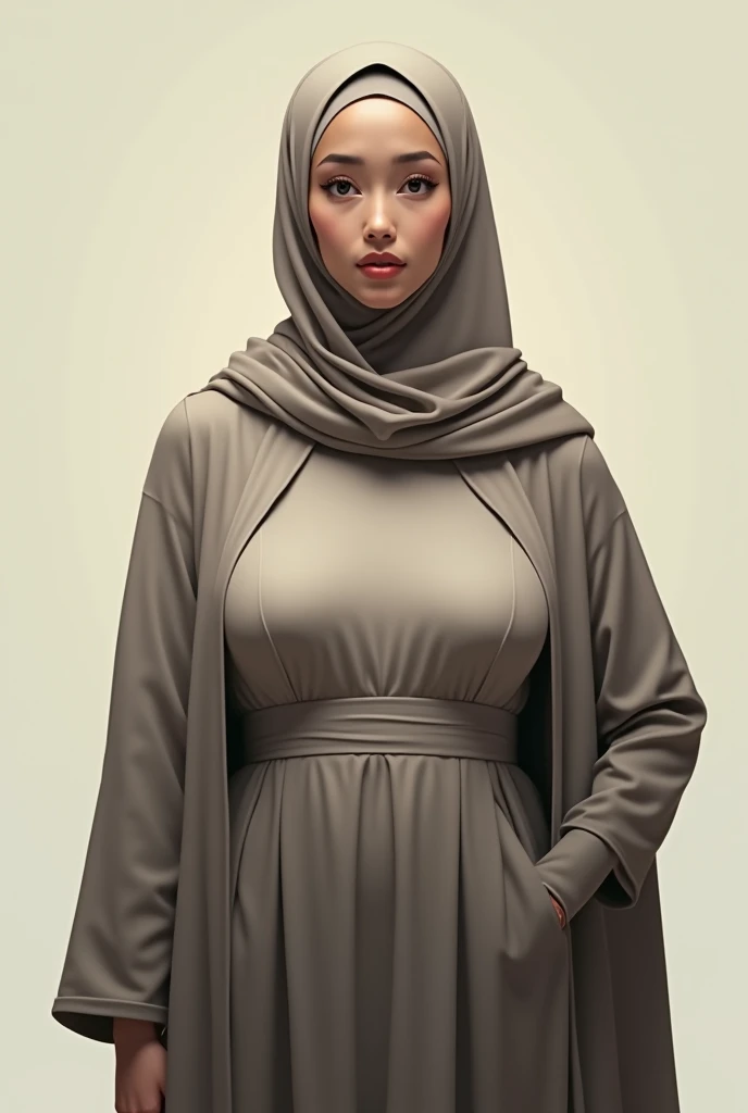 A muslim women wear hijab with a super big boobs - SeaArt AI