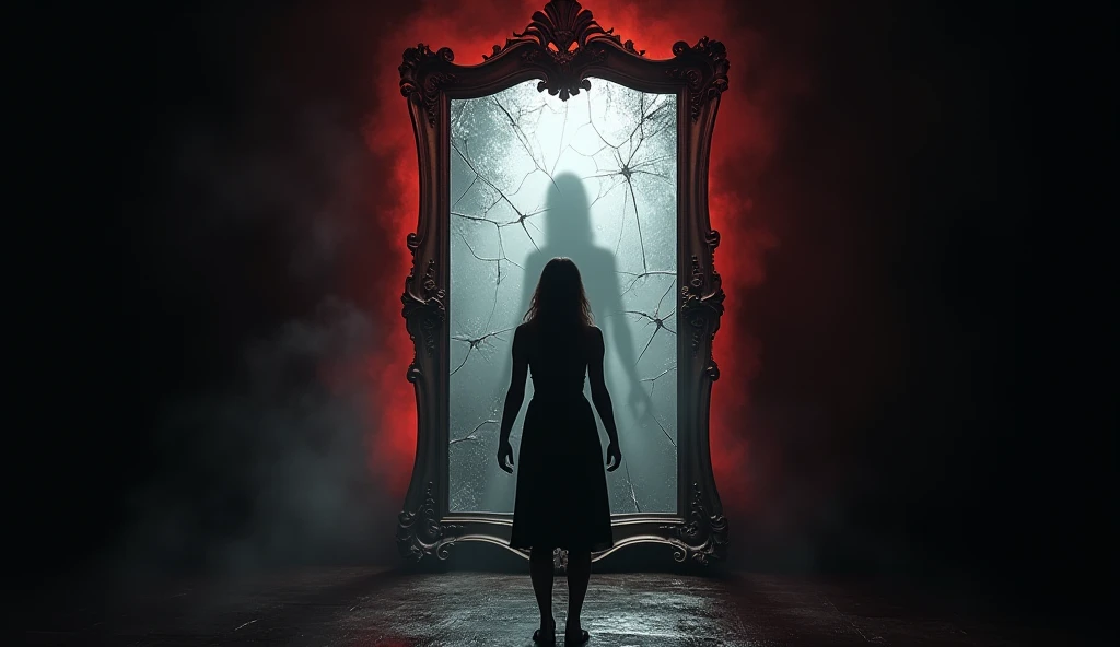 A pitch-black, ominous room where the light is sparse, the only ...