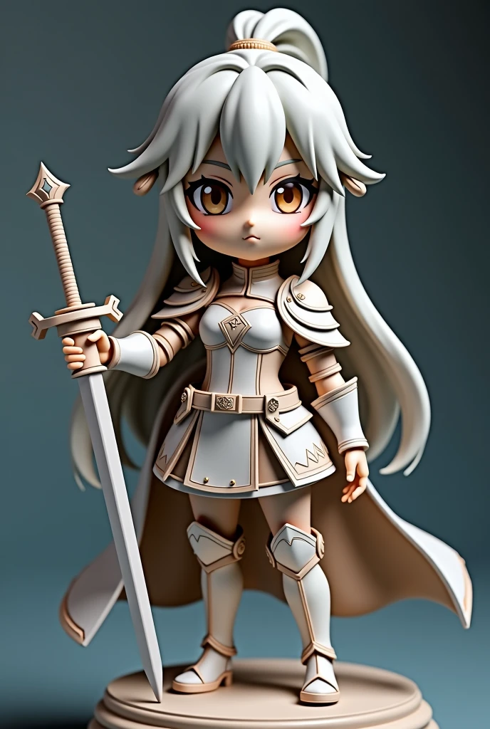 A close up of a statue of a woman with a sword, a statue by Shi Rui - SeaArt AI