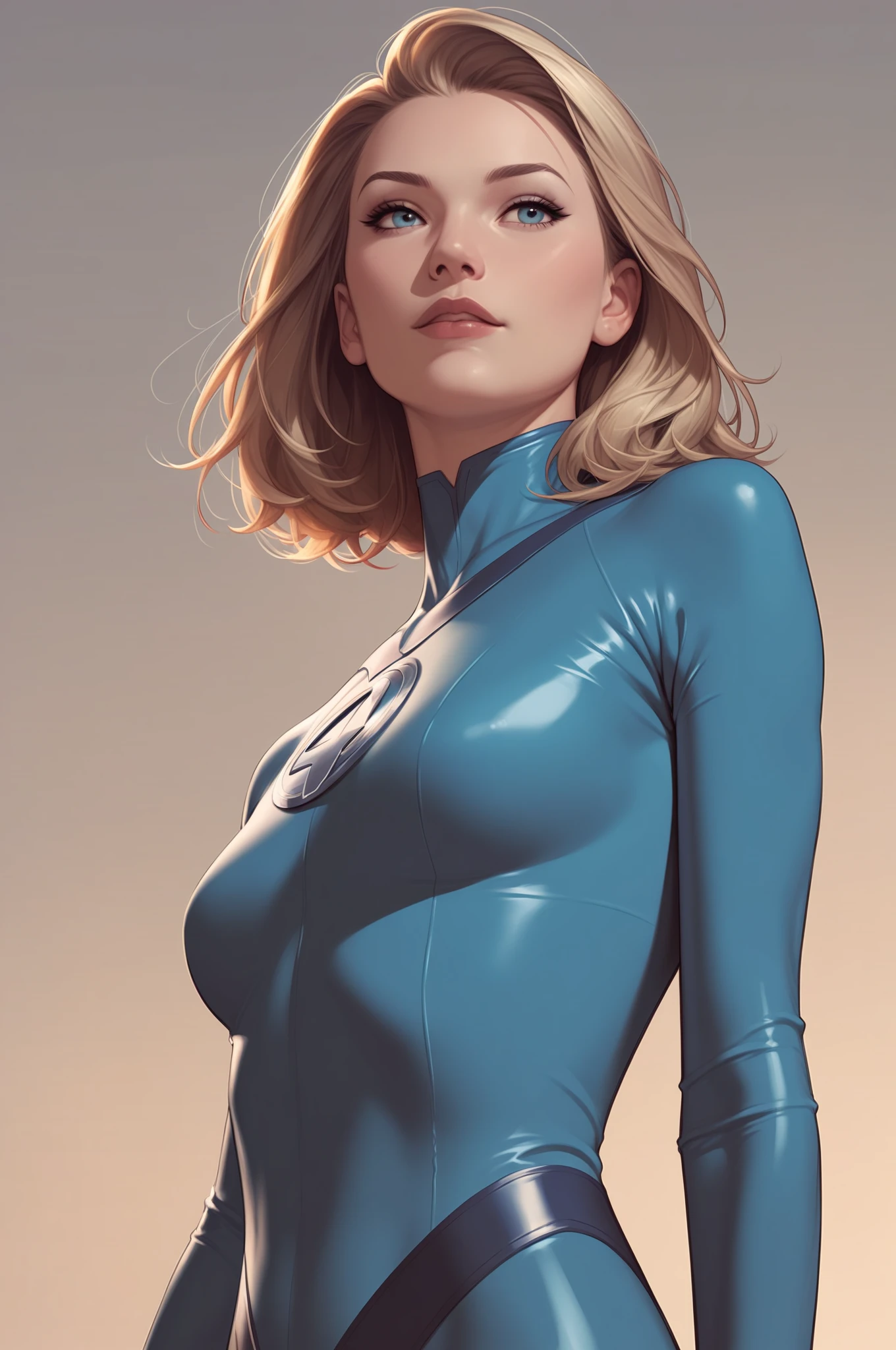 Sue storm,sexy,tight white and blue suit, superheroine, fantastic four ...