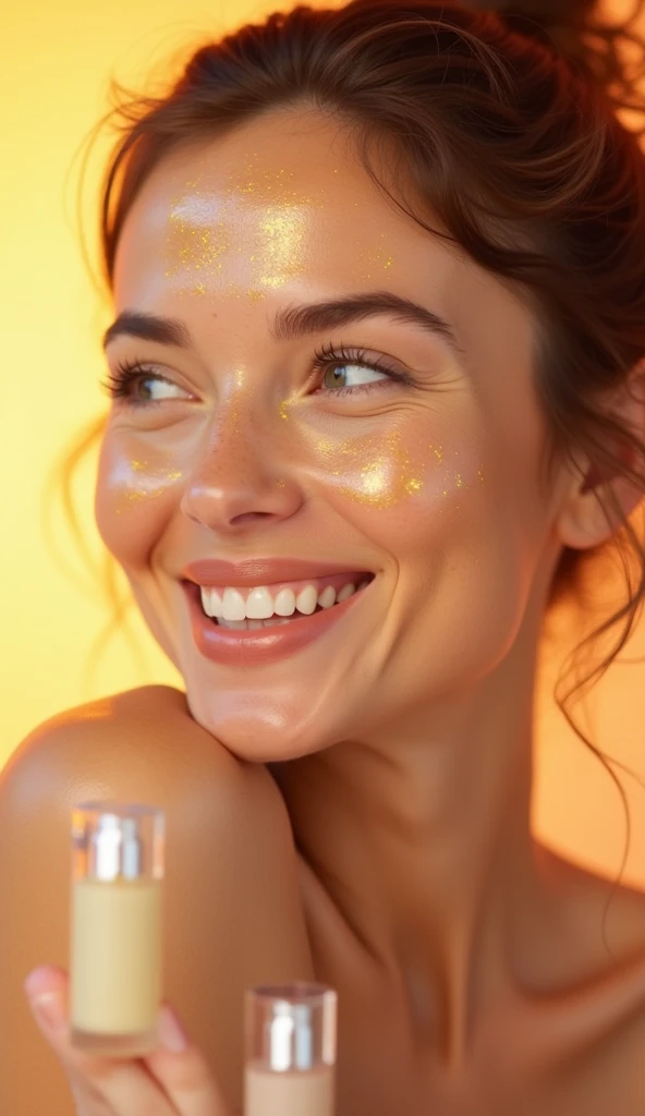 An image of a person with glowing, healthy skin. The background should ...