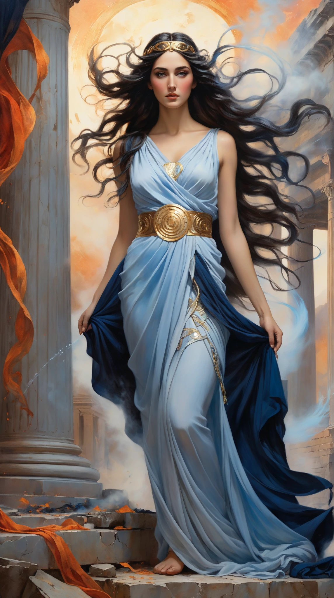 This breathtaking classic oil painting depicts the Greek goddess Eris ...