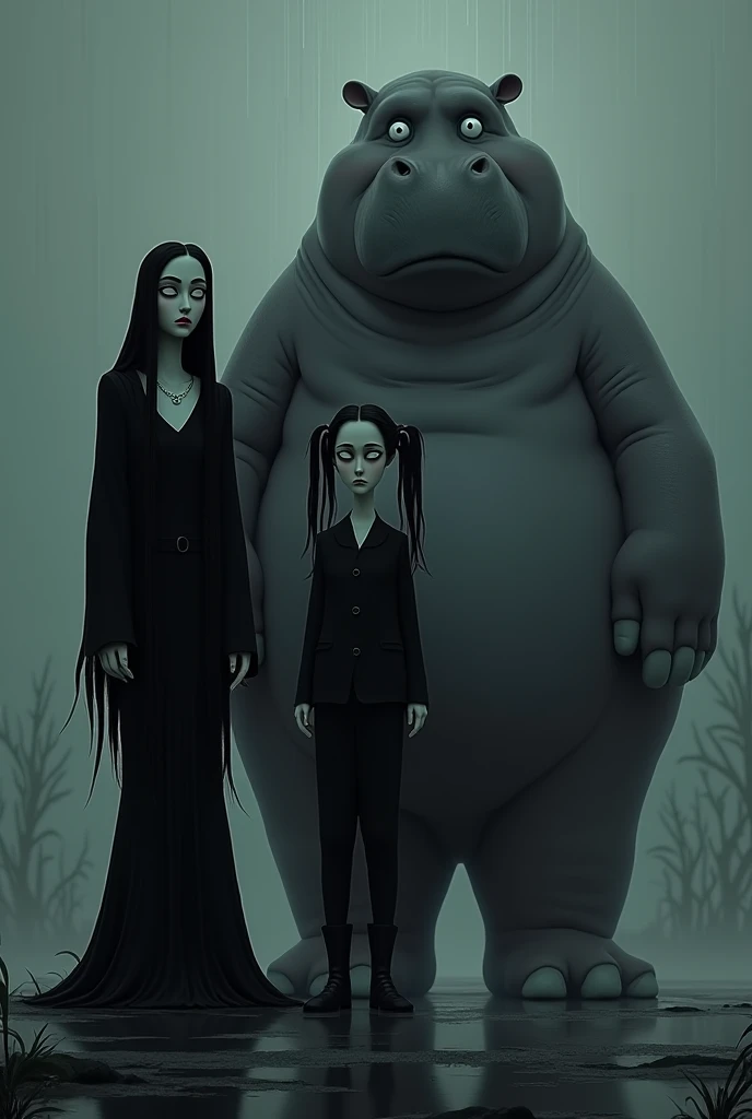 Ursula, wednesday adams et gloria l'hippo... triste l'une à coté de l ...