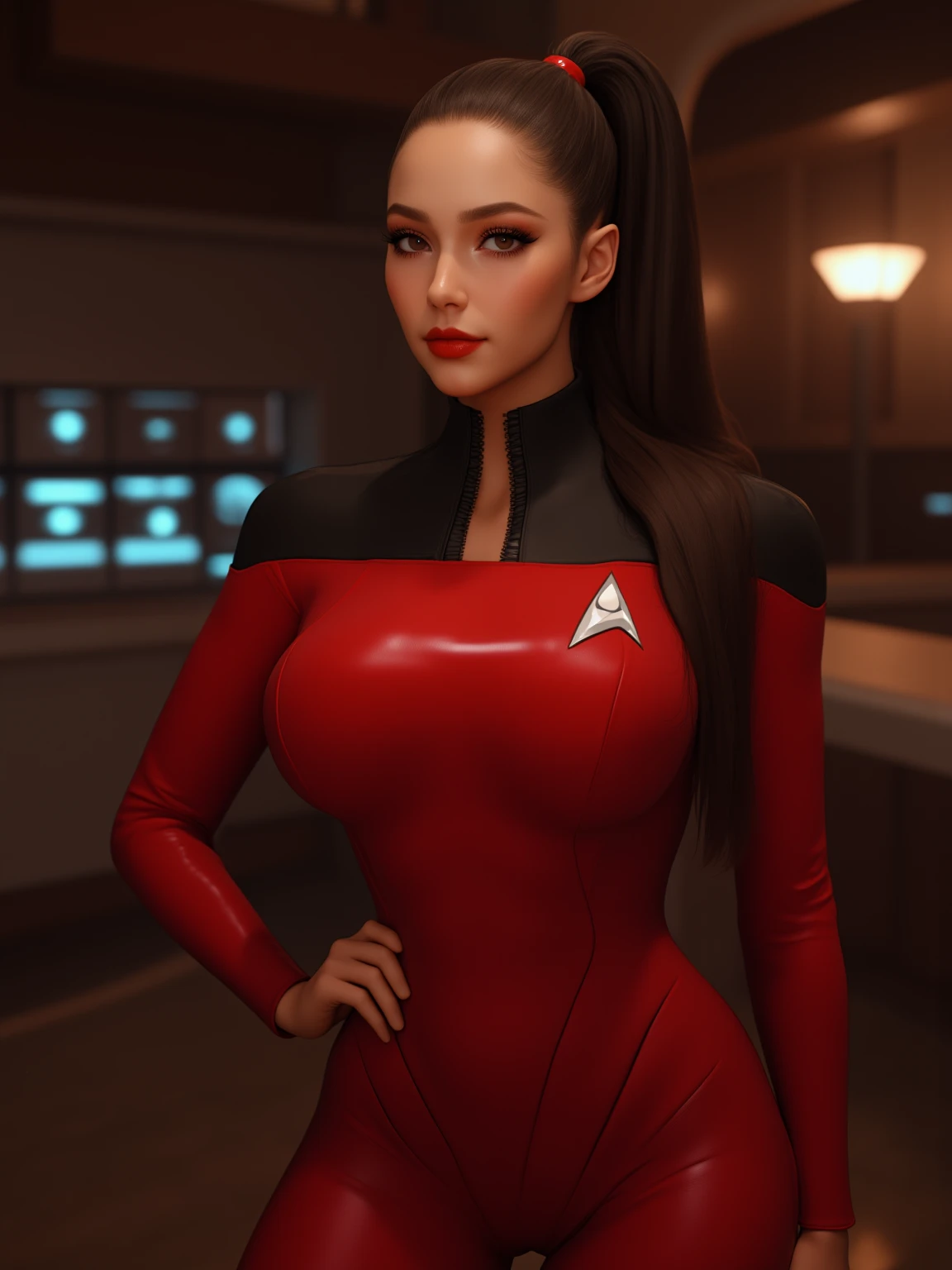 A beautiful young hyper-feminine hyper-curvy hyper-busty hyper - SeaArt AI