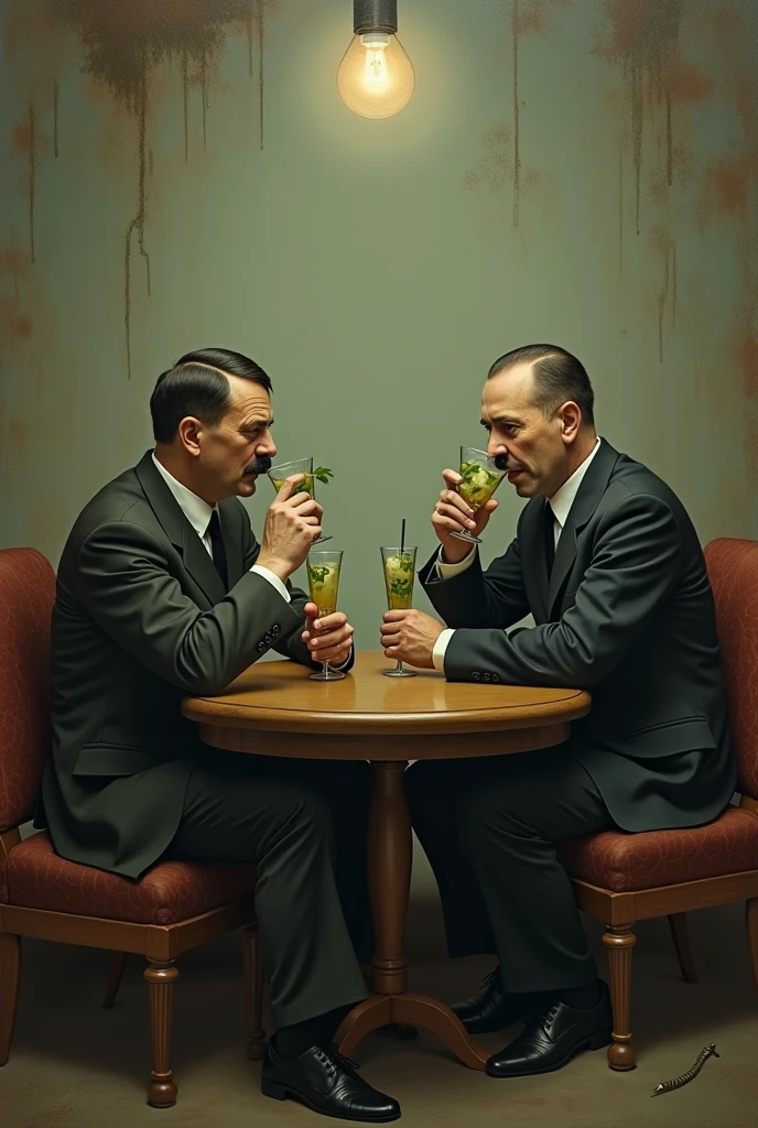 Adolph Hitler drinks mojito with Jeffrey Dhamer - SeaArt AI