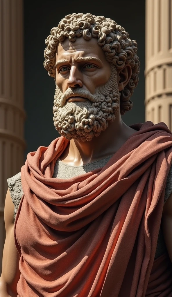 Create a Greek image of the famous Stoic philosopher Marcus Aurelius ...