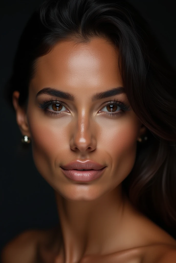 Portrait of a latina woman, sexy, focusing on her face, 46 years old ...