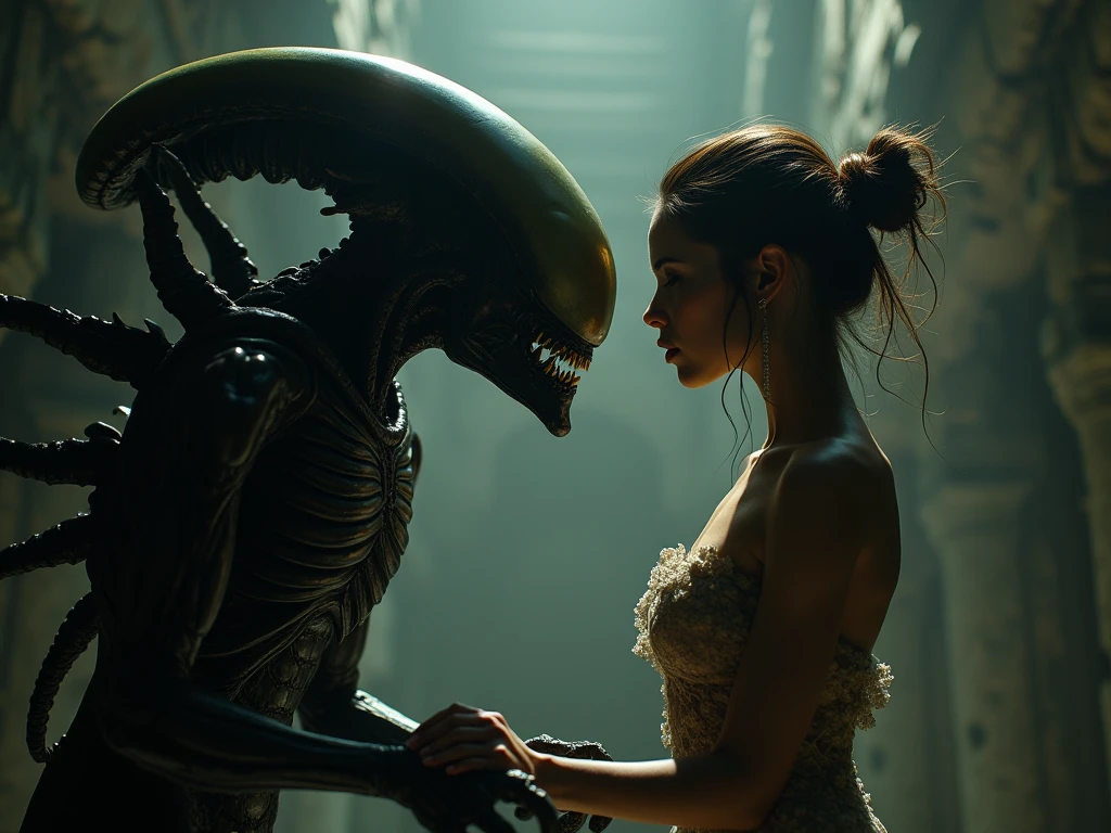 The 1 xenomorph capture a sexy femal girl, then sexy girl transform ...