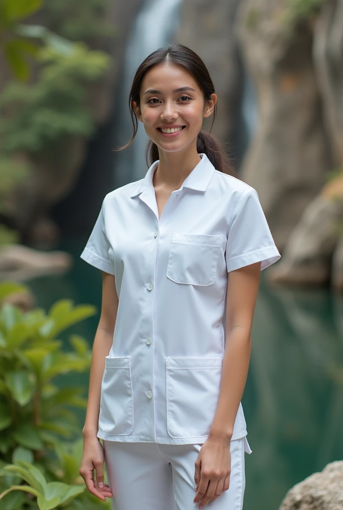 Full body photo of a nurse dressed as a nurse, Da Pedra Branca - SeaArt AI