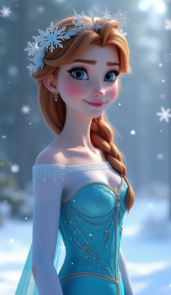 Elsa celebrating winter season ,2025 , , elsa face details - SeaArt AI
