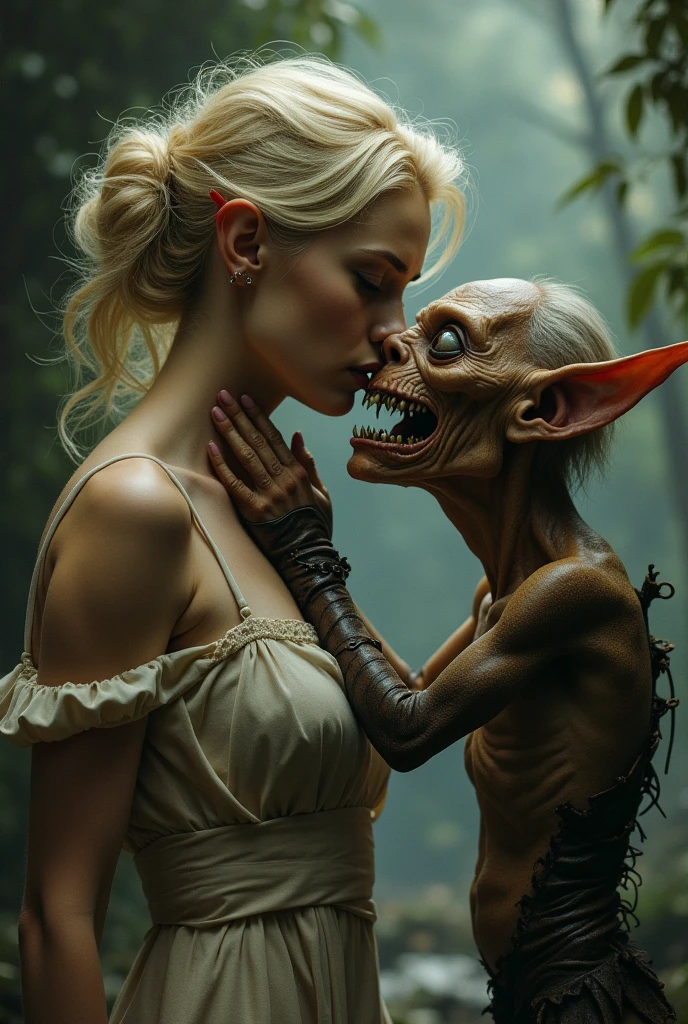 blond young Beautyfull girl Lots of exposure A small goblin with a mean ...