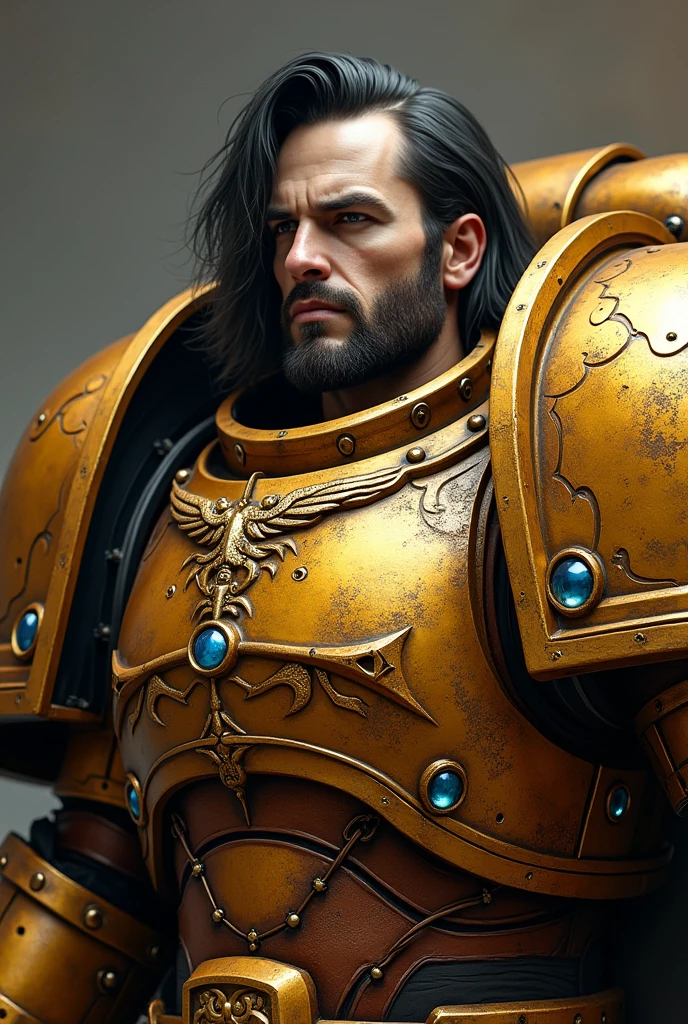 Create a warhammer 40k character, 4k, detailed and anime, his imposing ...