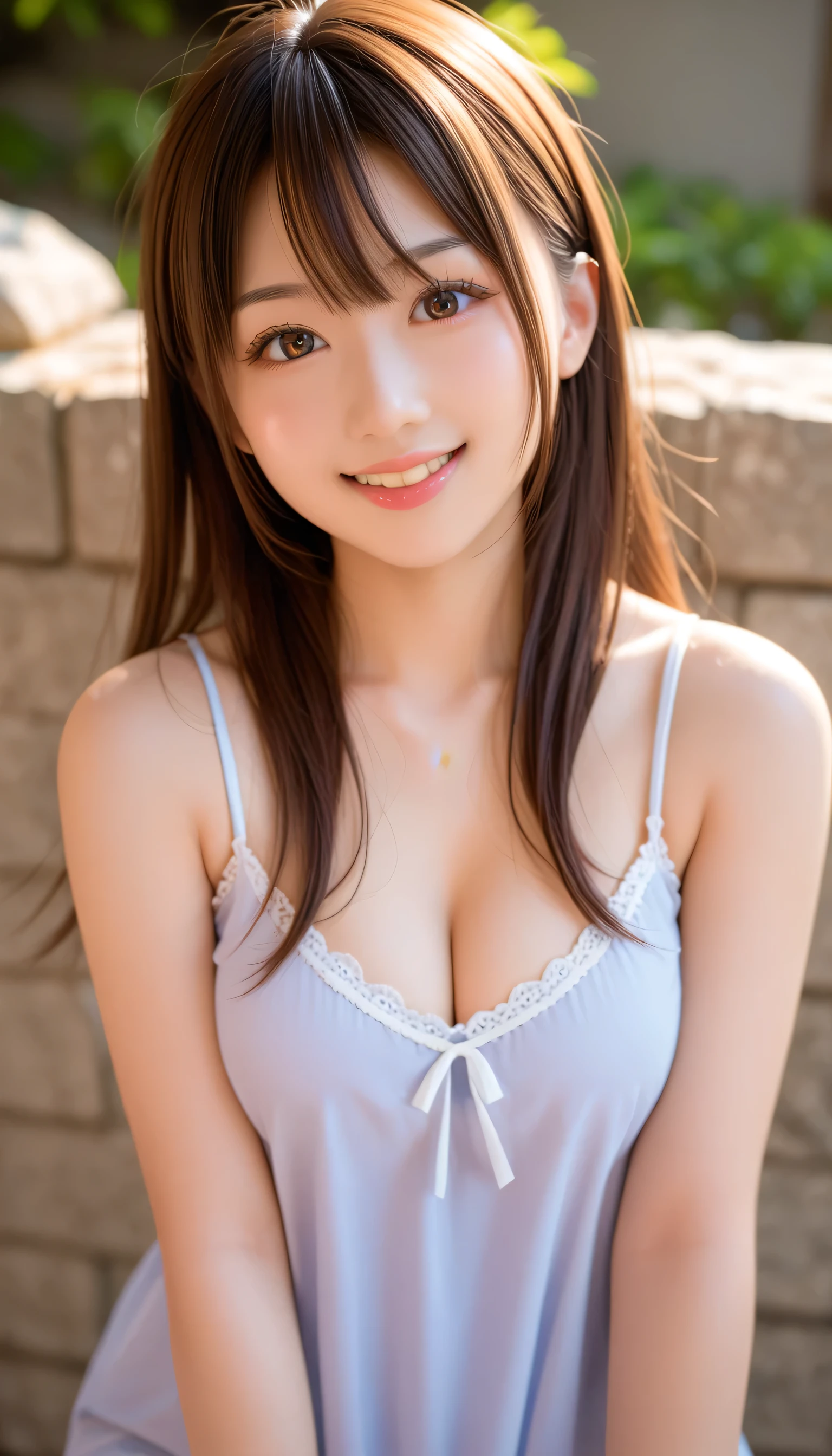 Arafed asian woman in a blue dress posing for a picture - SeaArt AI