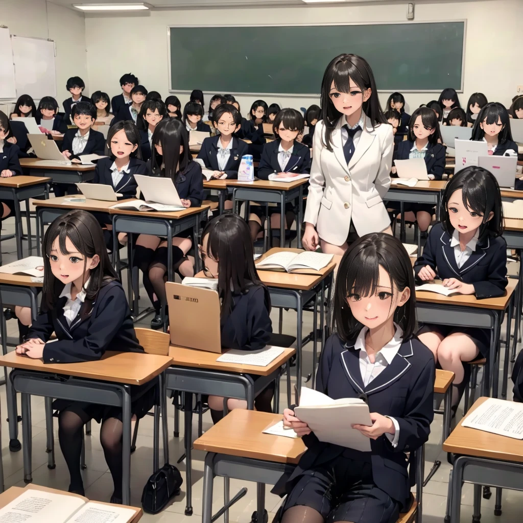 female teacher pees while taking graduation photos、 Female teachers who ...