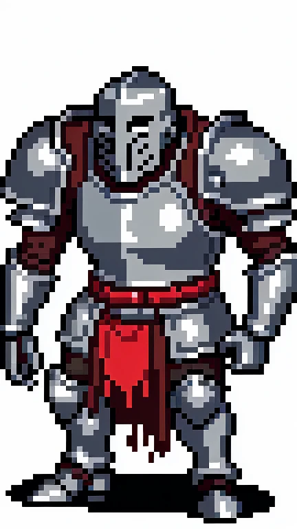 A very simple iron-grey knight, his armor is tattered and has many gaps ...