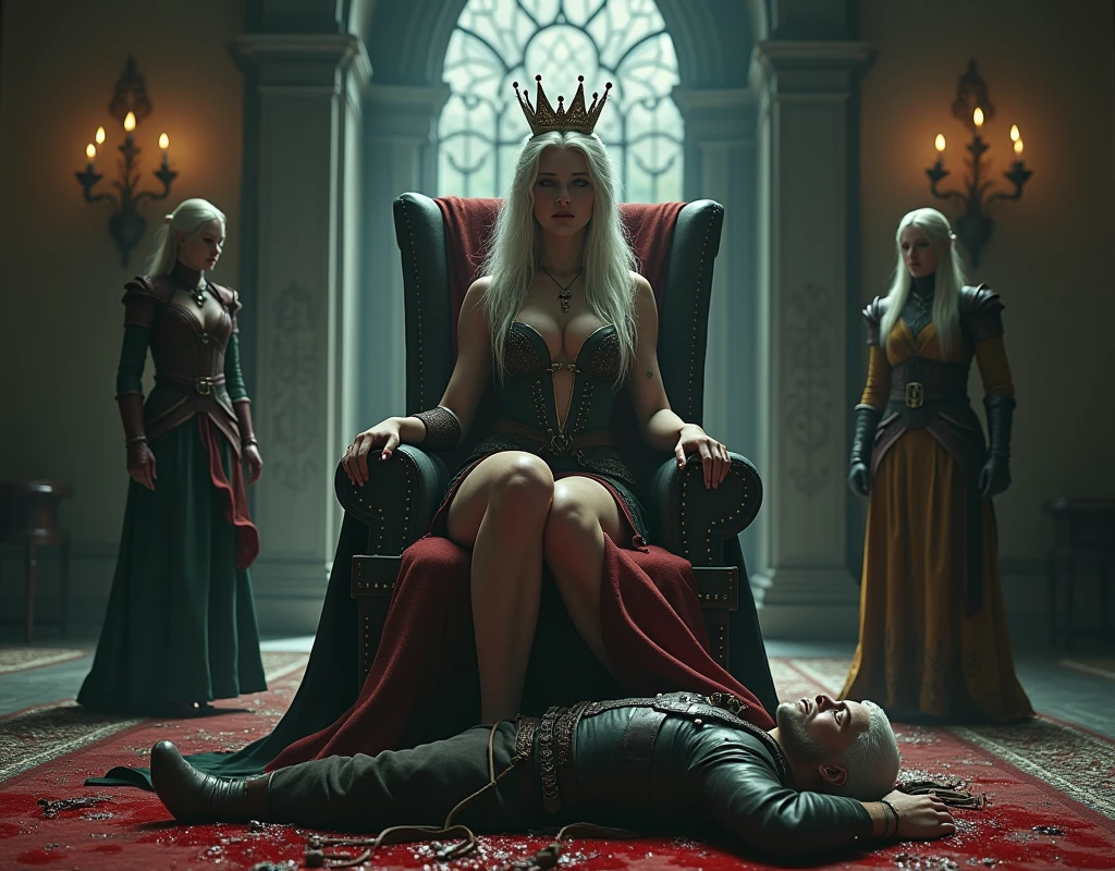 Ciri with the Witcher 3 , is a perfect figure, big breasts - SeaArt AI