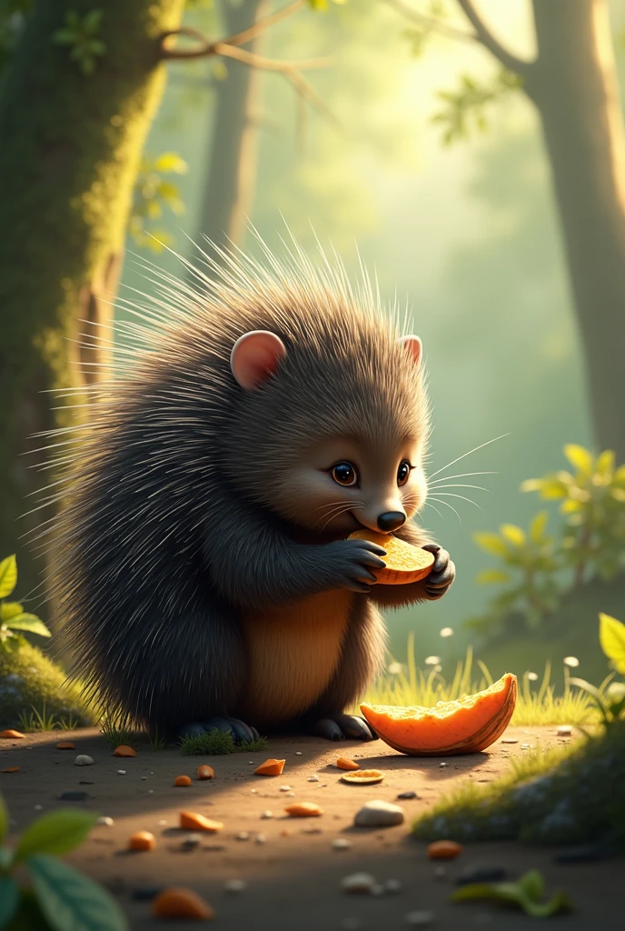Porcupine eating food - SeaArt AI