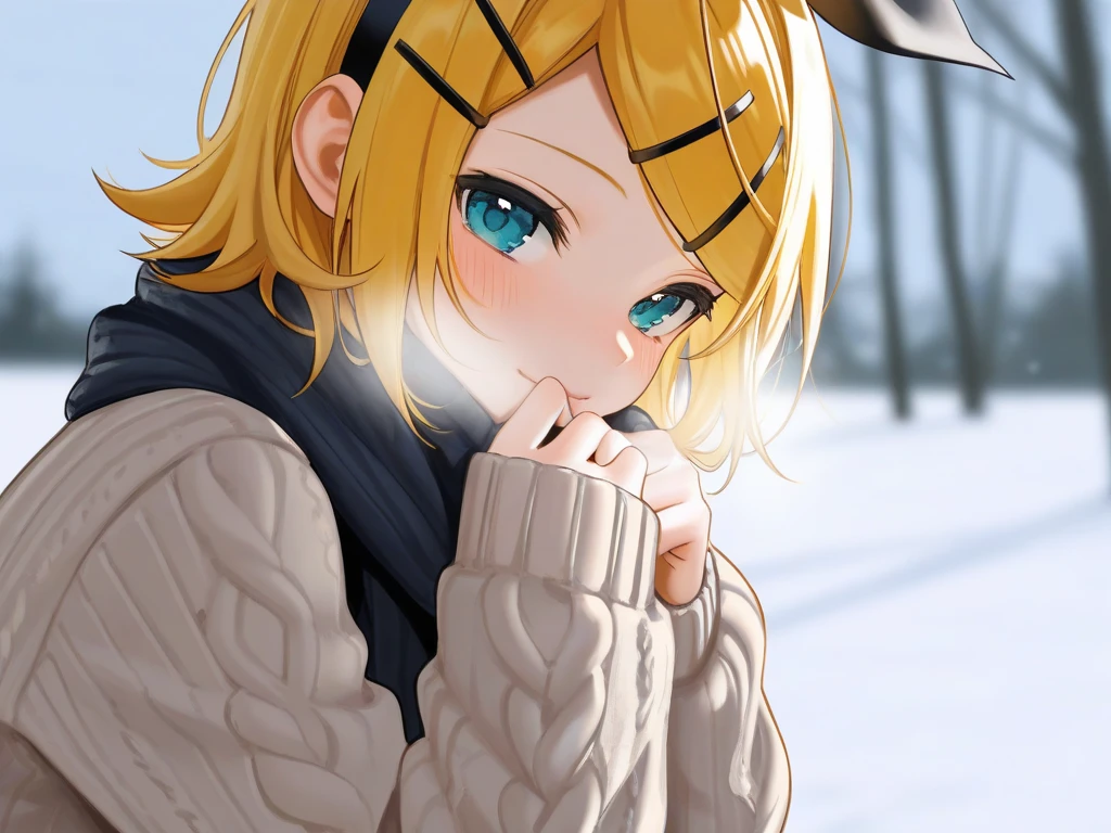 (( top quality)), ((masterpiece)), ( Details),Kagamine Rin,winter ...