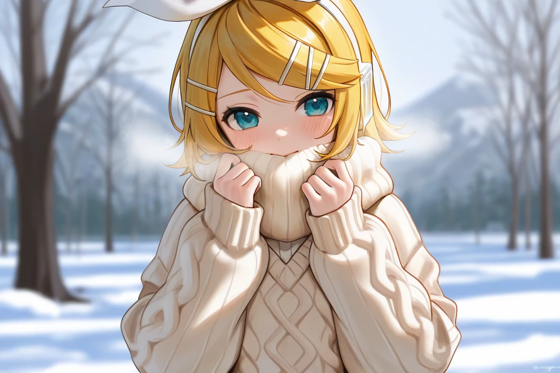 (( top quality)), ((masterpiece)), ( Details),Kagamine Rin,winter ...
