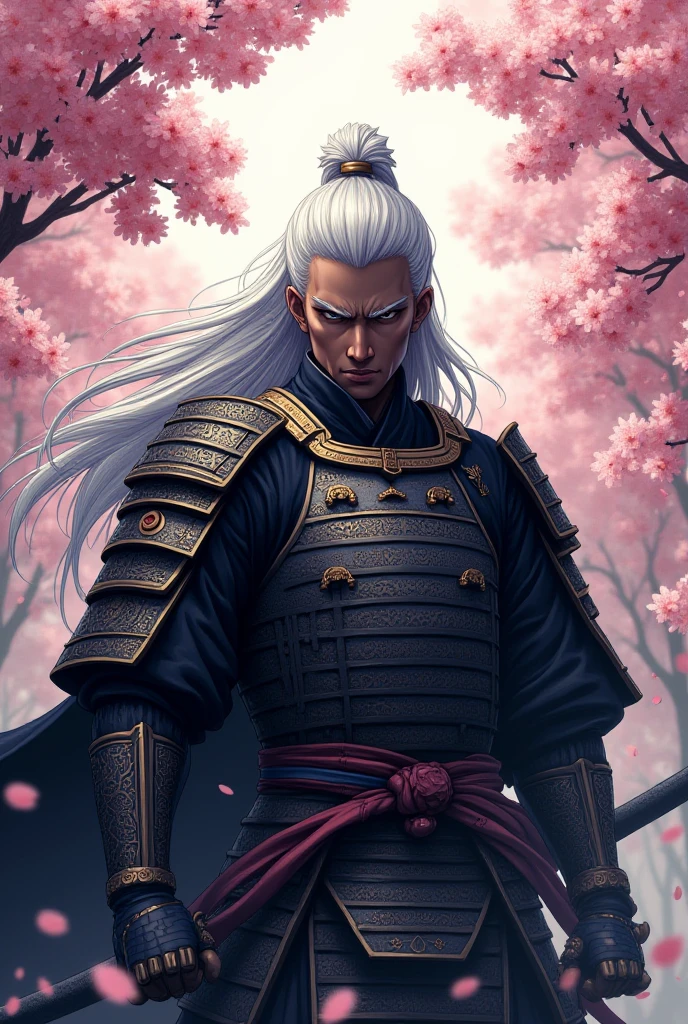 Manhwa Naruto anime-style portrait panel of a samurai warrior in ...